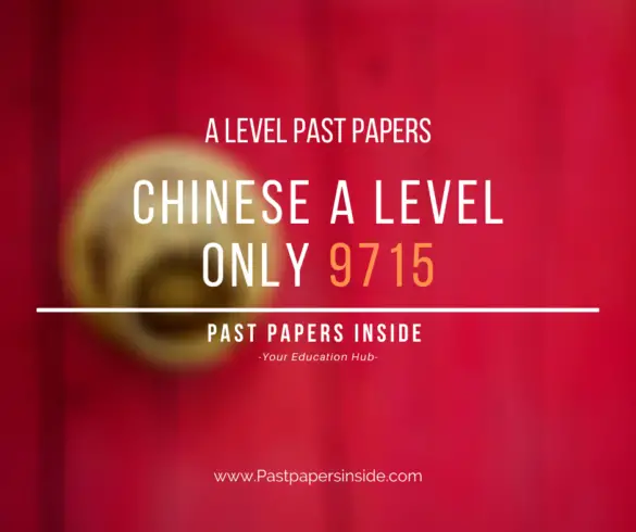 A Level Chinese A Level Only (9715)