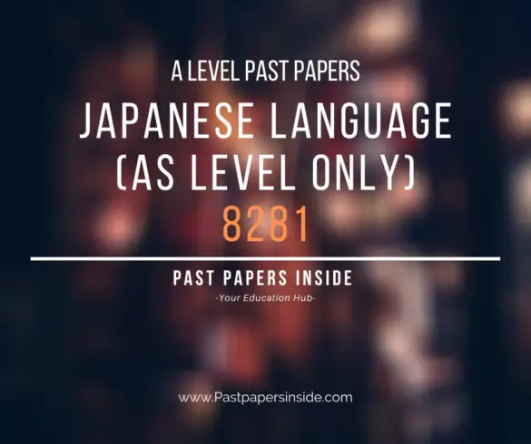 A Level Japanese Language (AS level only) (8281)