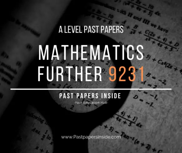 A Level Mathematics further (9231)