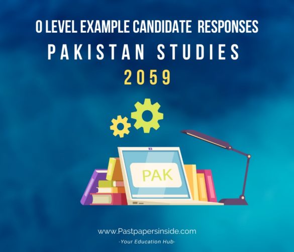 O Level Pakistan Studies 2059 Example Candidate Response and Syllabus